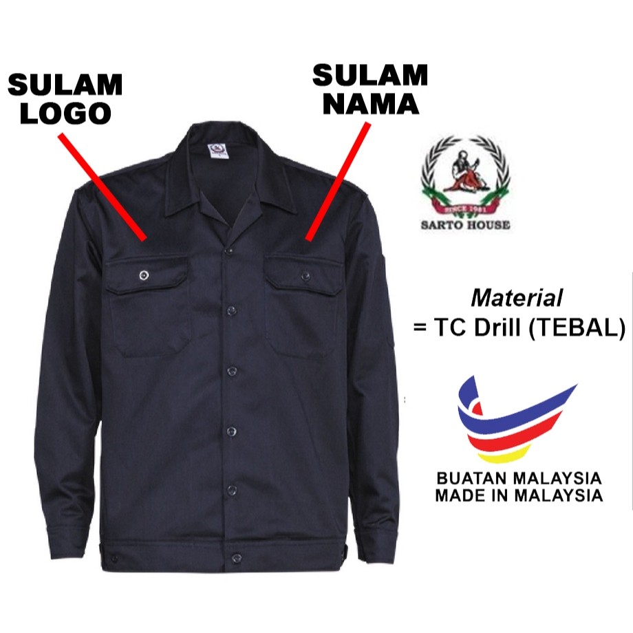 SARTO HOUSE JACKET BENGKEL, JACKET KERJA, JACKET TEKNIKAL LENGAN ...