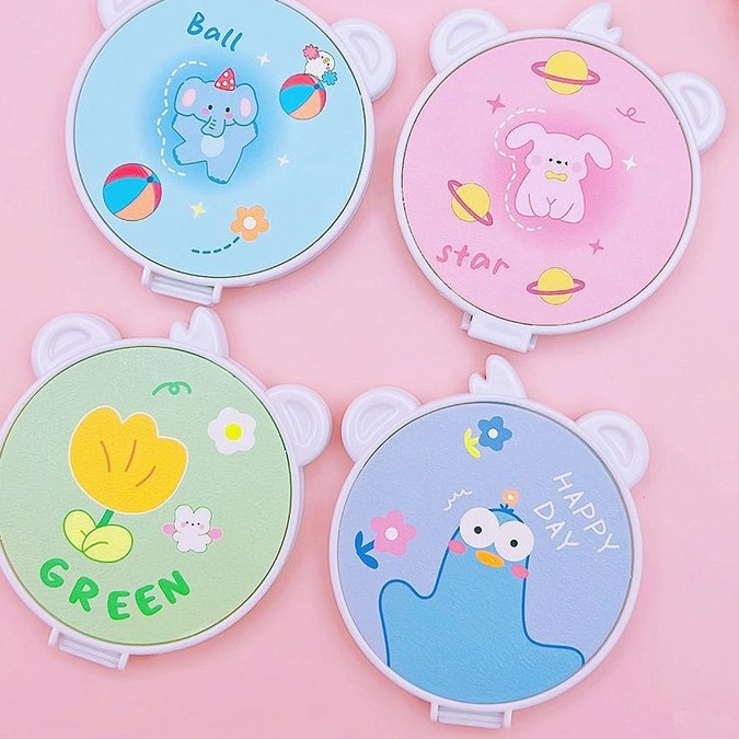 Beautiful Thick Duo Folding Glass Aura H760 Round Folding Mirror ...