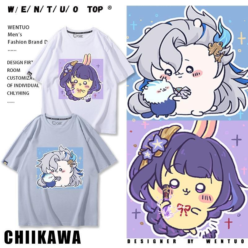 2025 New Style chiikawa chiikawa Short Sleeve Joint Name Yuanshen Game ...