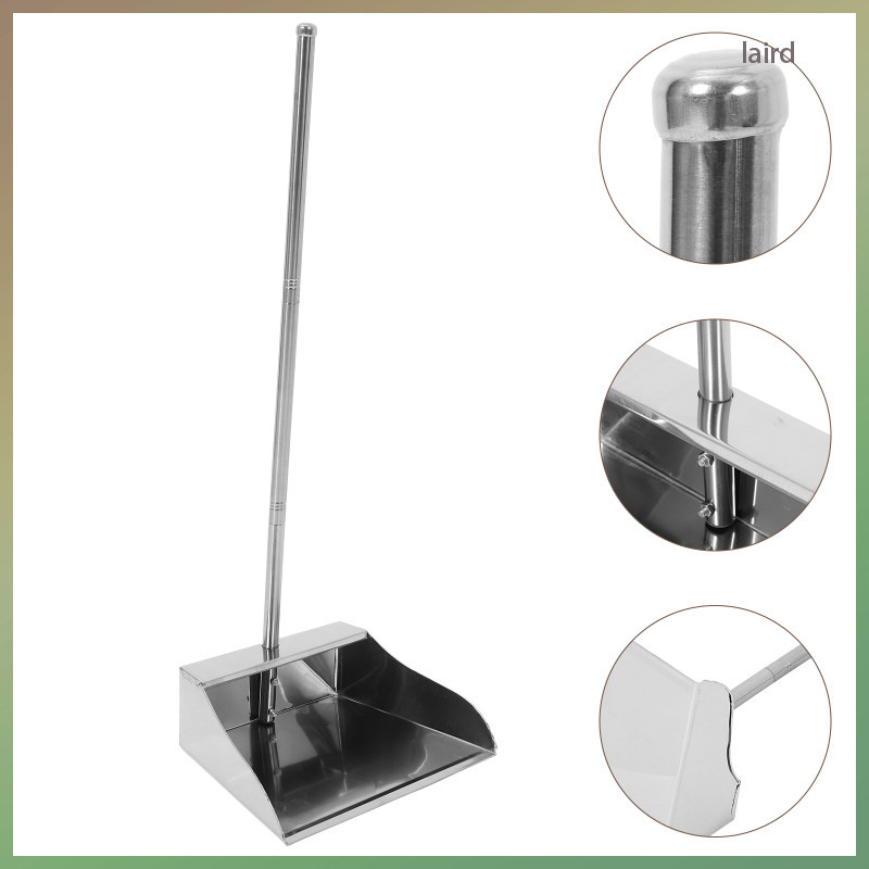 No Bent over Garbage Shovel Silver Dust Pan Steel Outdoor Pans Only ...
