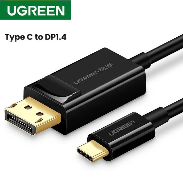 Ugreen unidirectional USB Type C to Display Port 4K 1.8m Black Adapter ...