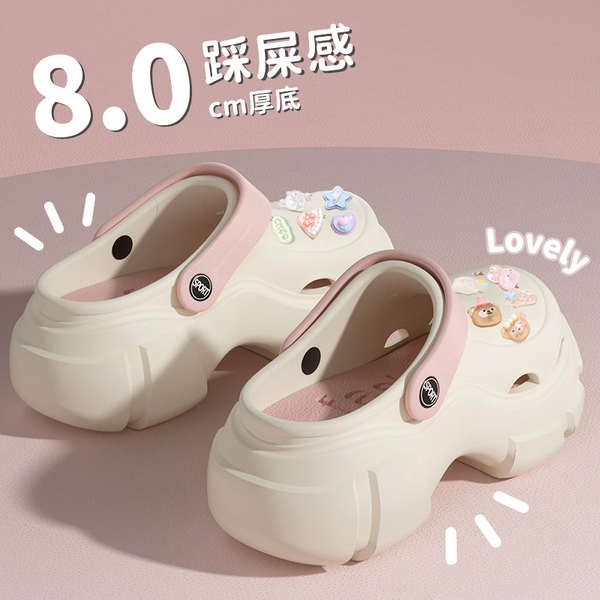 crocs women crocs Kasut lubang tinggi tapak tebal pakaian musim panas ...