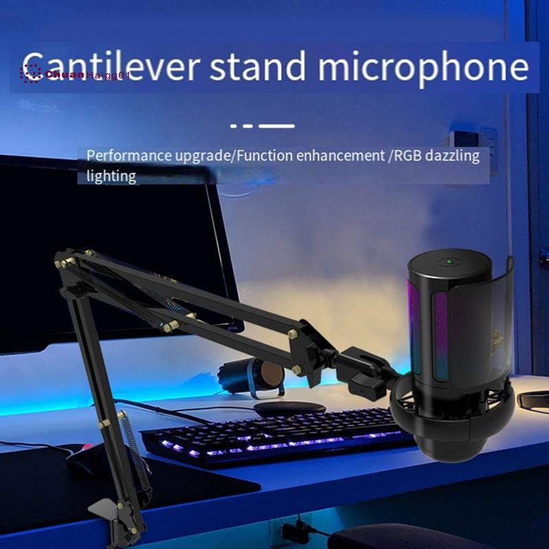 USB Microphone with RGB Lighting Switch One-Click Mute Professional ...