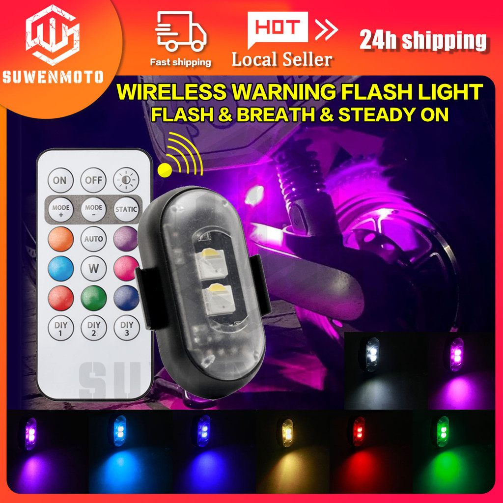 Motorcycle Strobe RGB Tail Lights Wireless Remote Control LED Flash ...