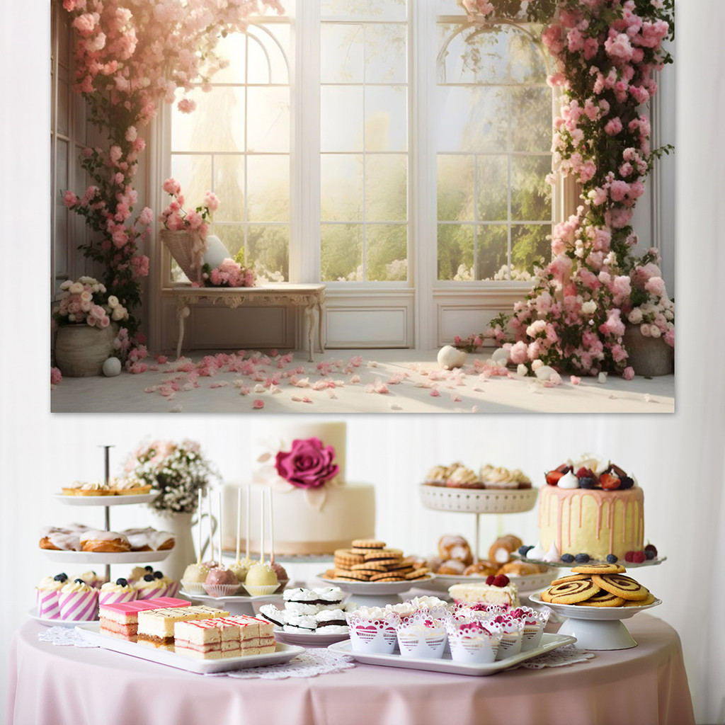 120*80CM Wedding Backdrop Floral Flower Wood Wall Backdrop Bridal ...