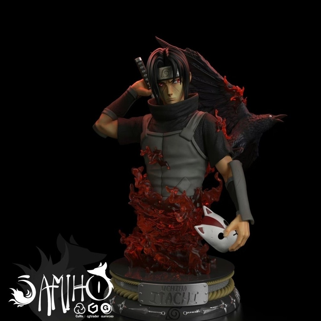 Naruto Uchiha Itachi Bust 3D White Mask Printing Figure | Shopee Malaysia