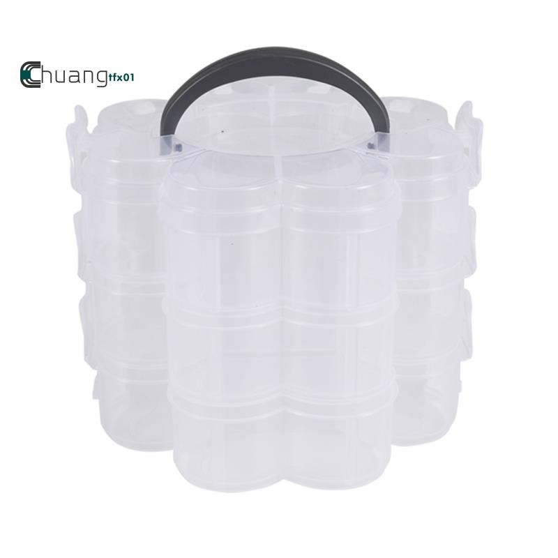 3-Tier Clear Plastic Stackable Organiser Storage Hobby Craft Box ...