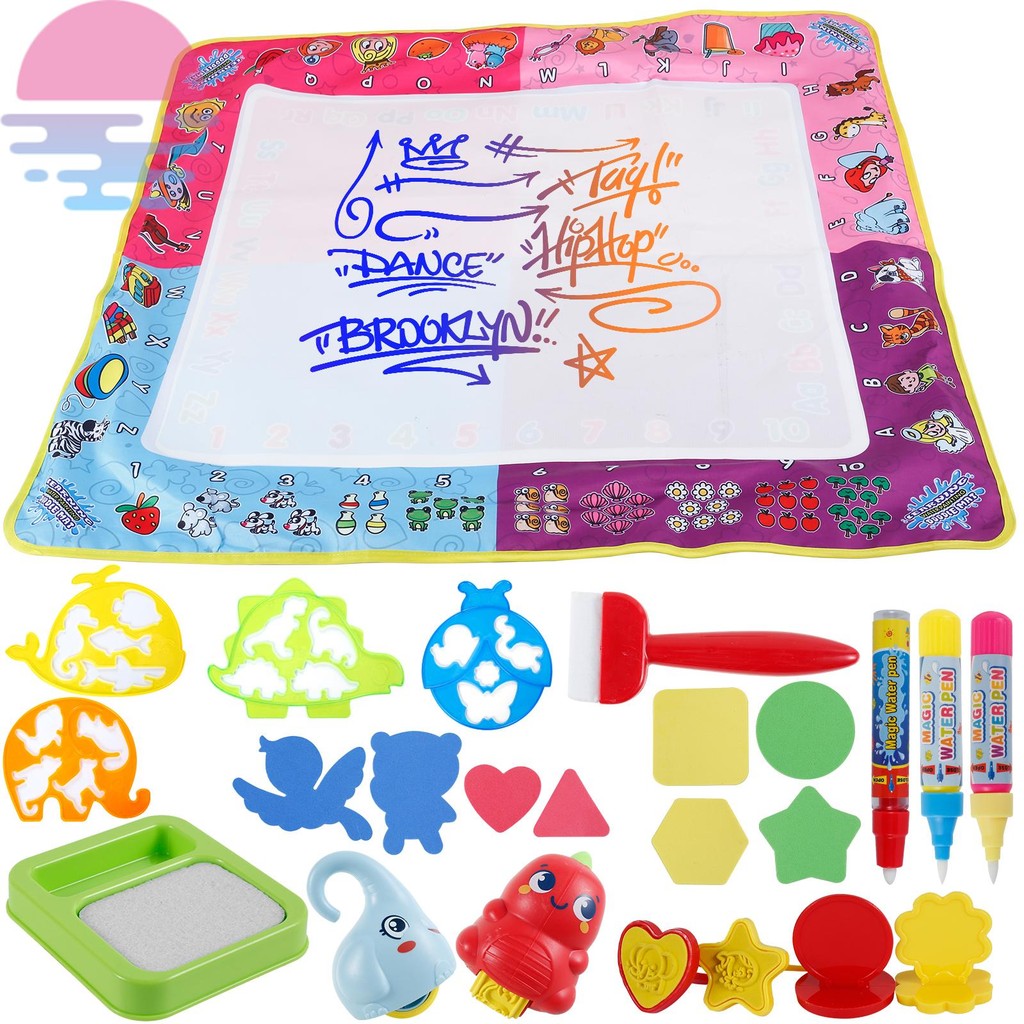 Water Doodle Mat 30 x 30.5Inch Large Water Drawing Mat No Mess Reusable ...
