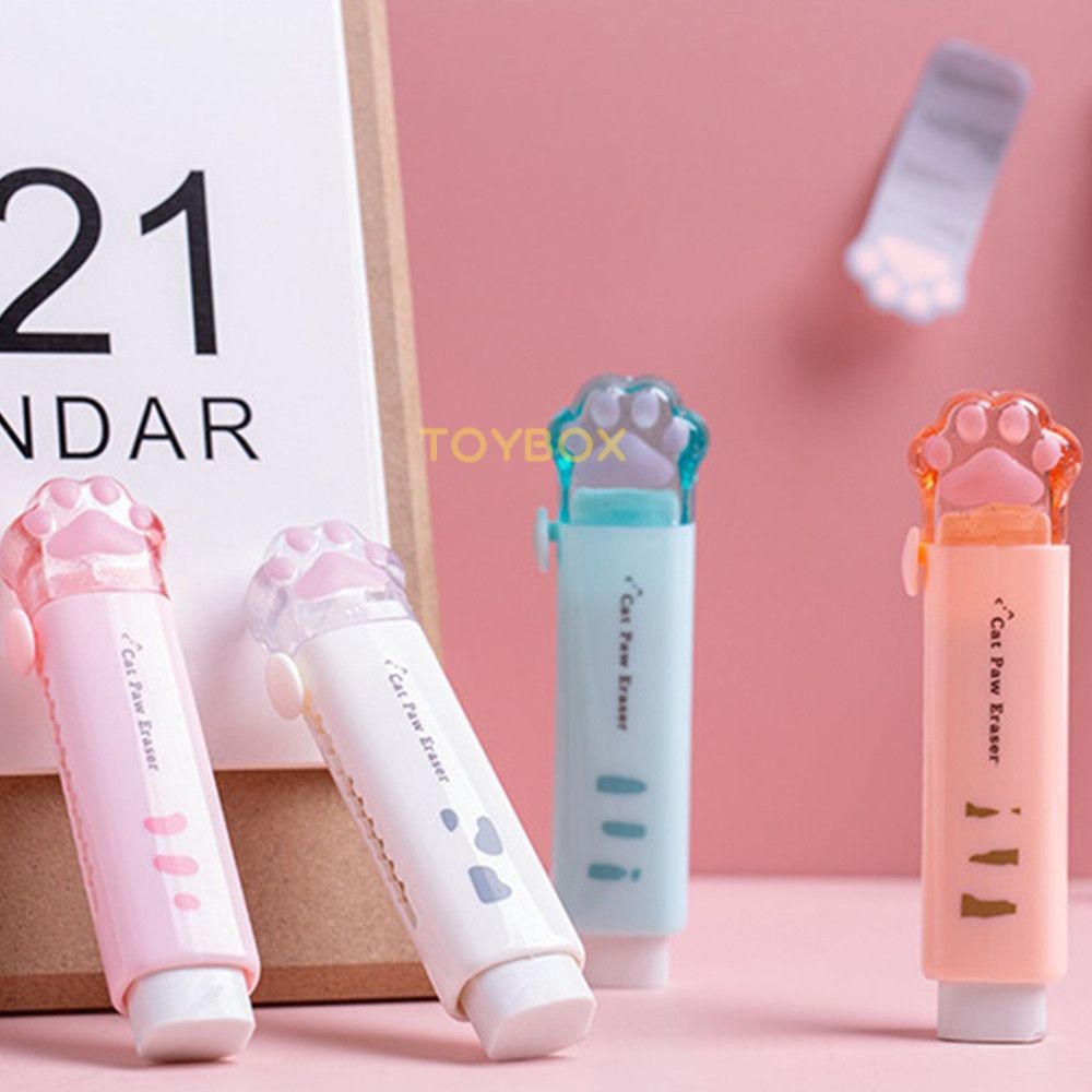 Kawaii Eraser Cute Cat Claw Shape Cats Claw Eraser Colorfu Push-pull ...