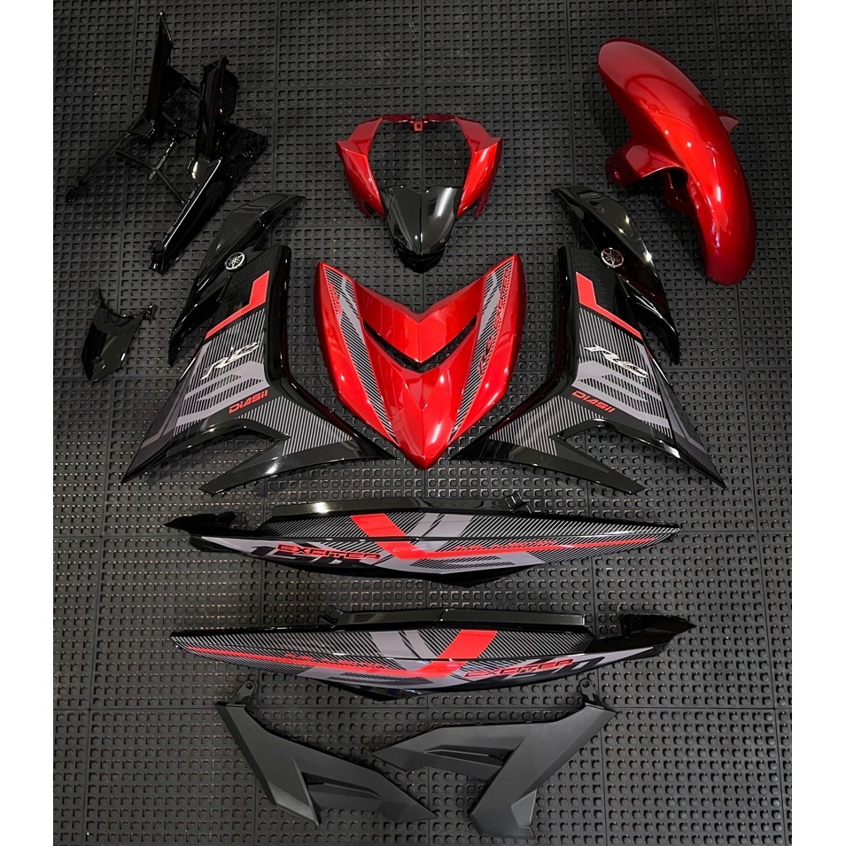 Y15 V1 V2 EXCITER RC MERAH HITAM COVER SET TAMPAL SIAP STICKEF | Shopee ...
