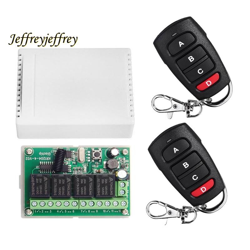DC12V 24V 4CH Remote Control Switch 433M Receiving Control Four-Way ...