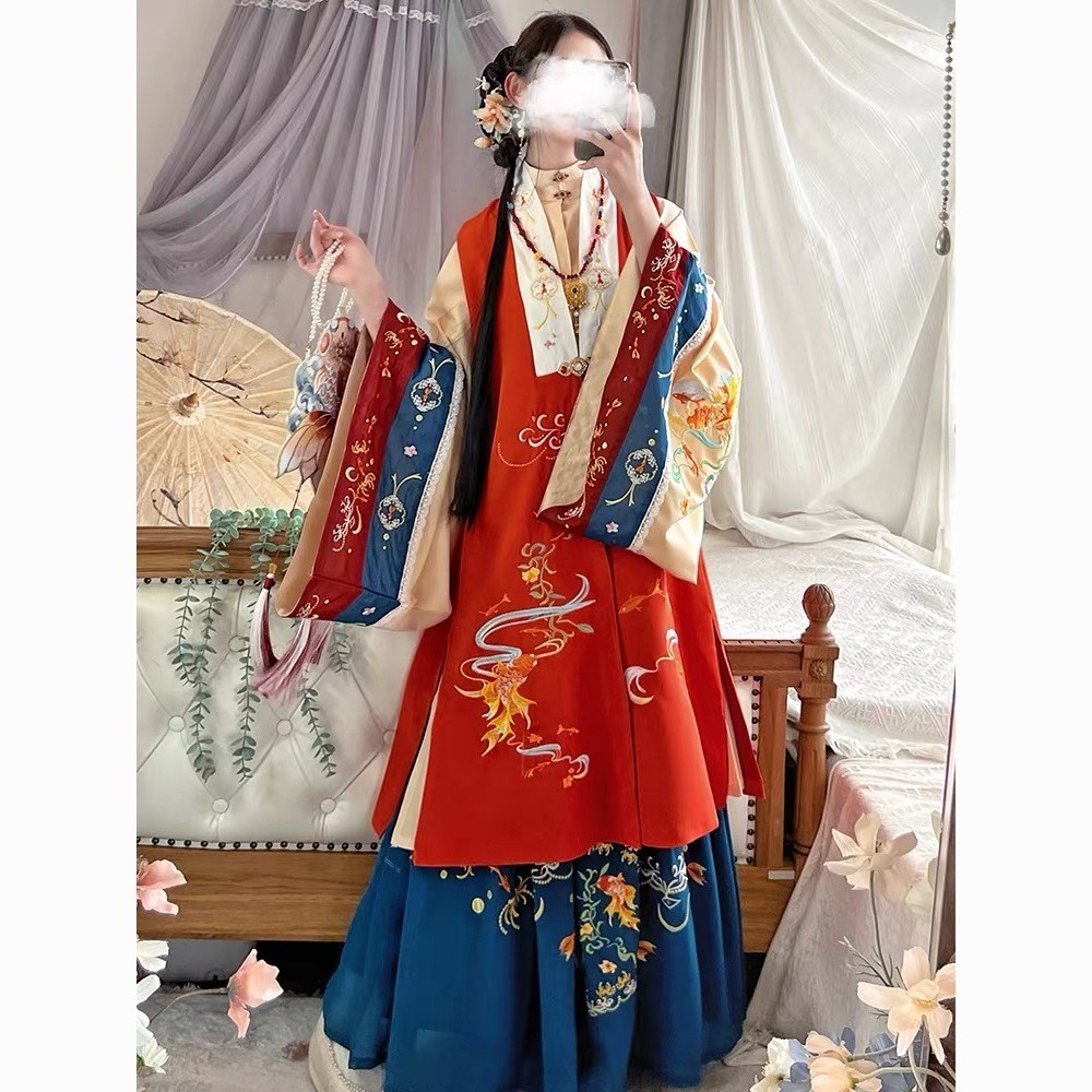 Pakaian Han asli Sandalwood Pavilion baru [Bunga Api Ikan Emas] Set ...