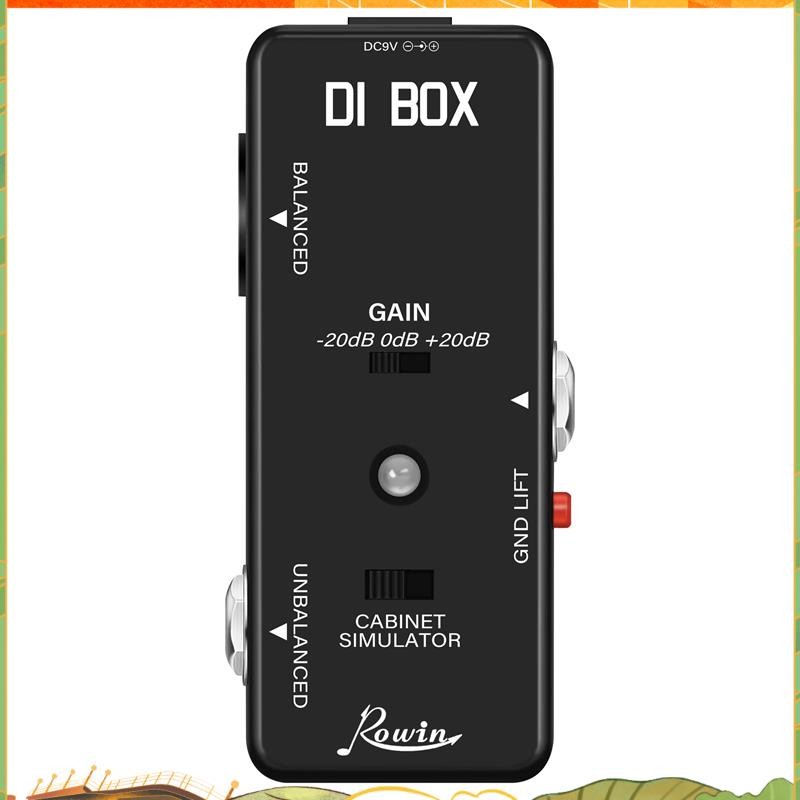 DI BOX LEF-331 Micro-DI with Cab Sim and Gain Guitar Effect Pedal True ...