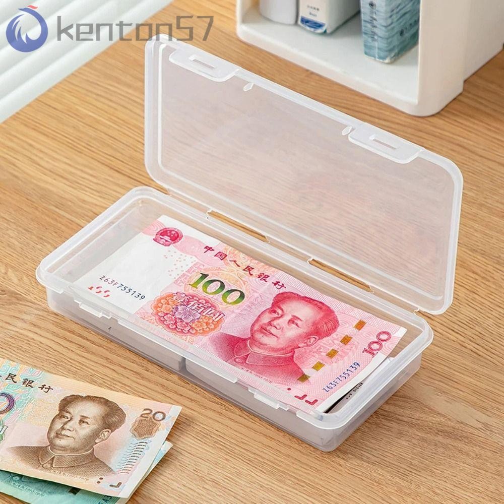 KENTON Paper Money Storage Box, PP Transparent Currency Banknote Case ...