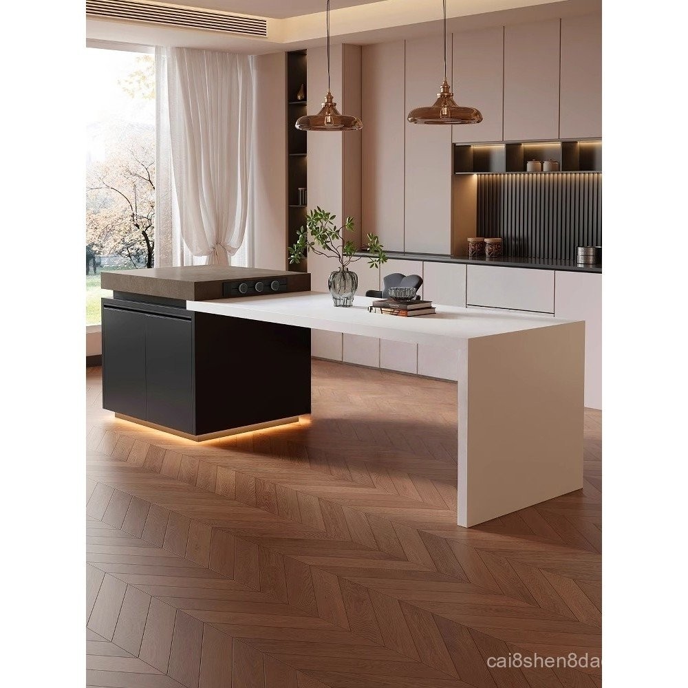 Italian Light Luxury Slate Island Table Dining Table Integrated ...