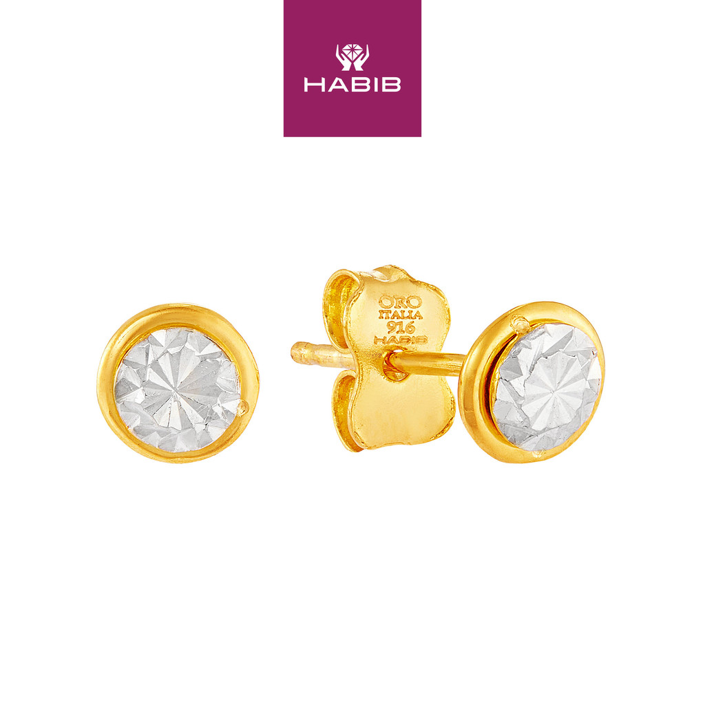 HABIB Oro Italia 916 Yellow and White Gold Earrings GE76370125-BI (22K ...