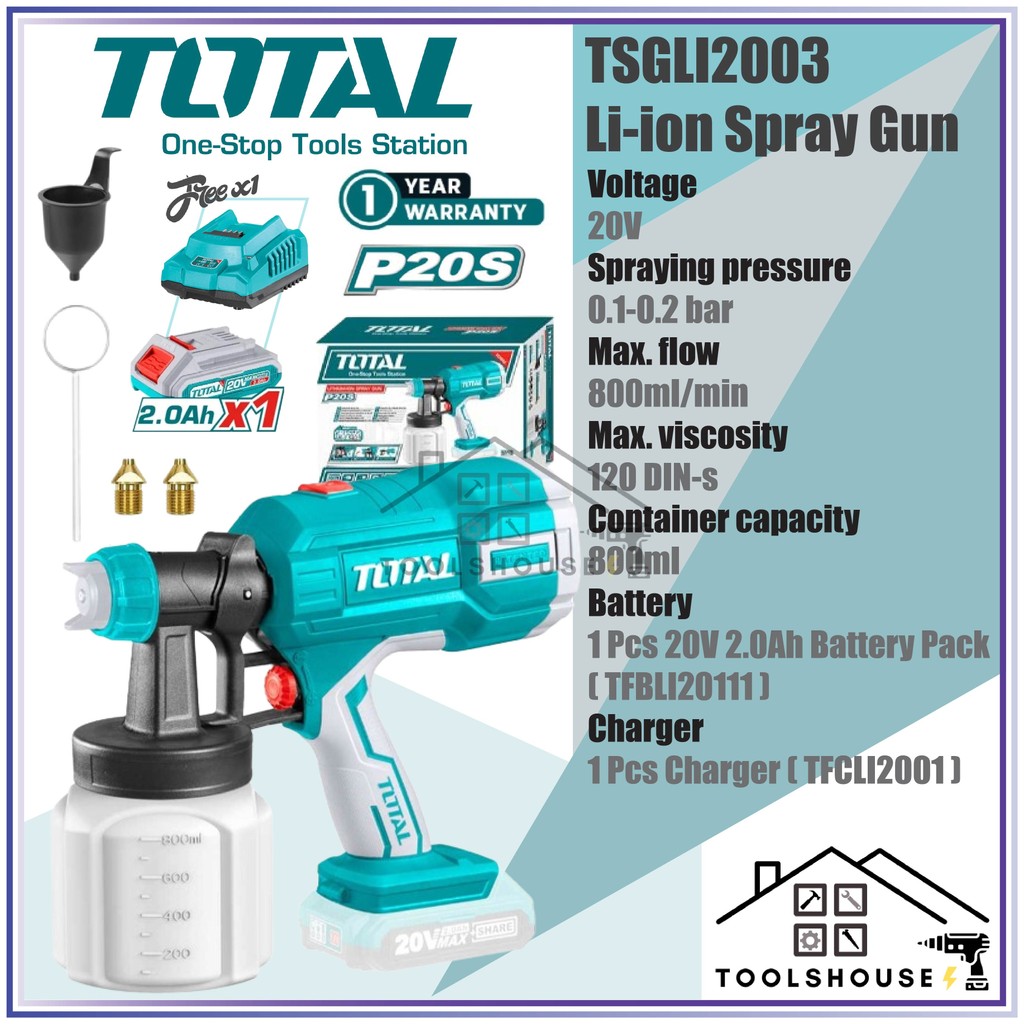 Total TSGLI2003 Li-ion Cordless Spray Gun | Shopee Malaysia