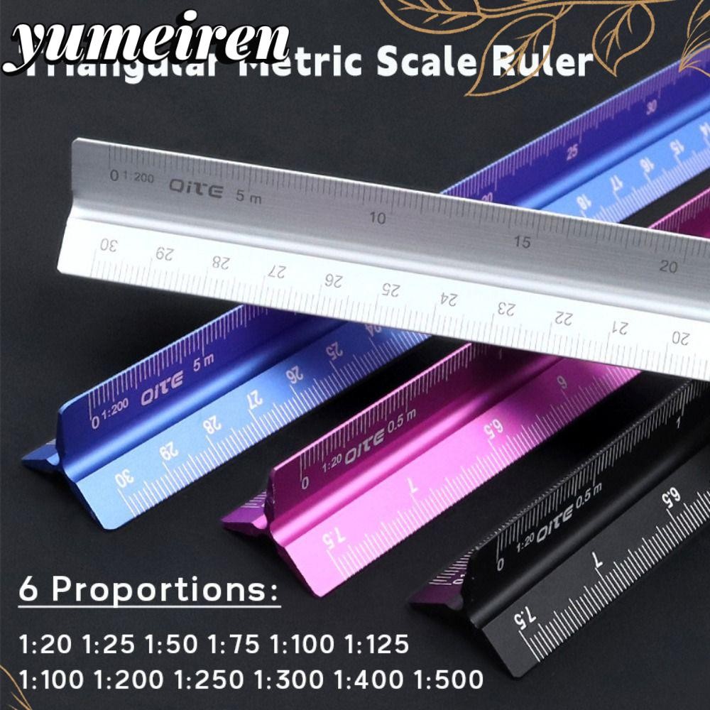 YUMEIREN Triangular Scale, 1:20-1:500 10/15/30cm Proportional Scale ...