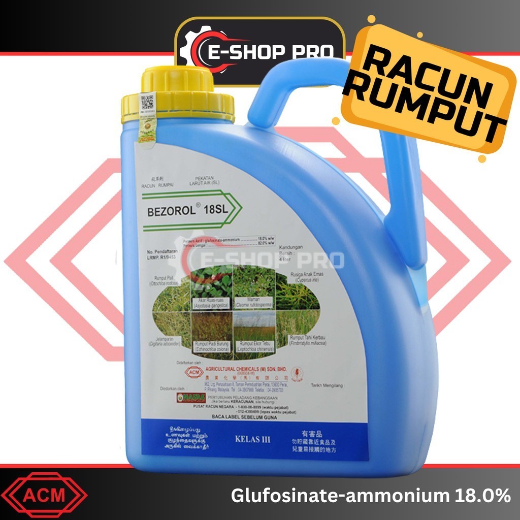 HERBICIDE ACM BEZOROL 18SL 4L - Glufosinate-ammonium 18.0% | Shopee ...