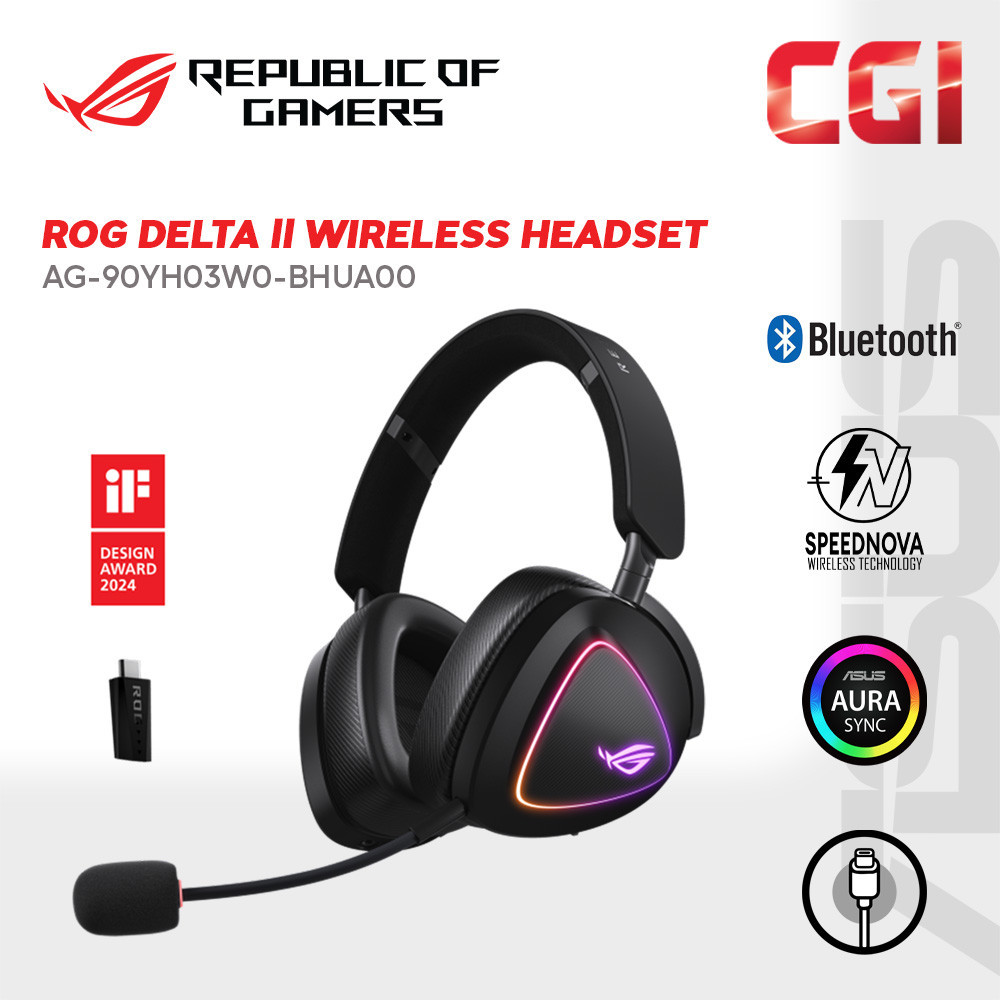 Asus A701 ROG Delta II Speednova Tri-Mode DualFlow Audio 10mm Super-Wideband Mic 110HR Battery ...