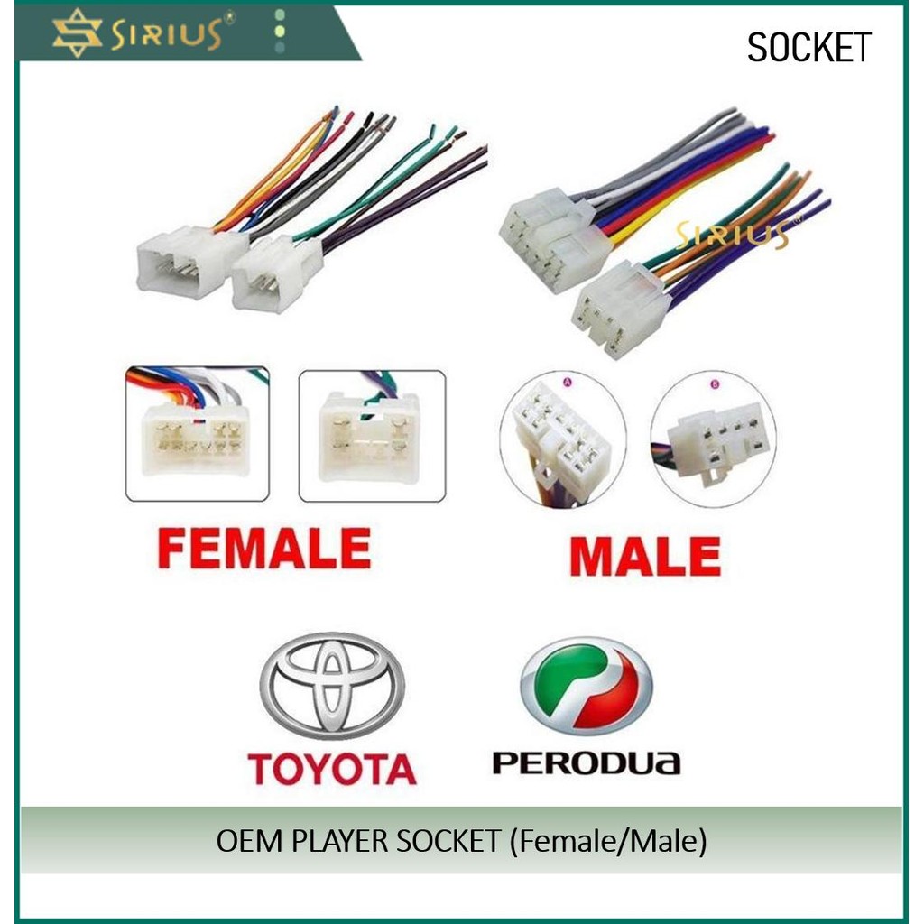 TOYOTA / PERODUA OEM Plug and Play Socket Cable Player Socket | Shopee ...