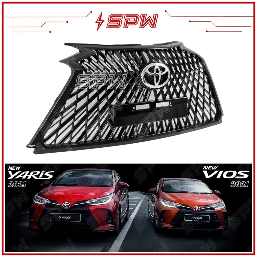 Toyota Vios / Yaris (2021-2022) Front Grill (LEXUS DESIGN) Front ...