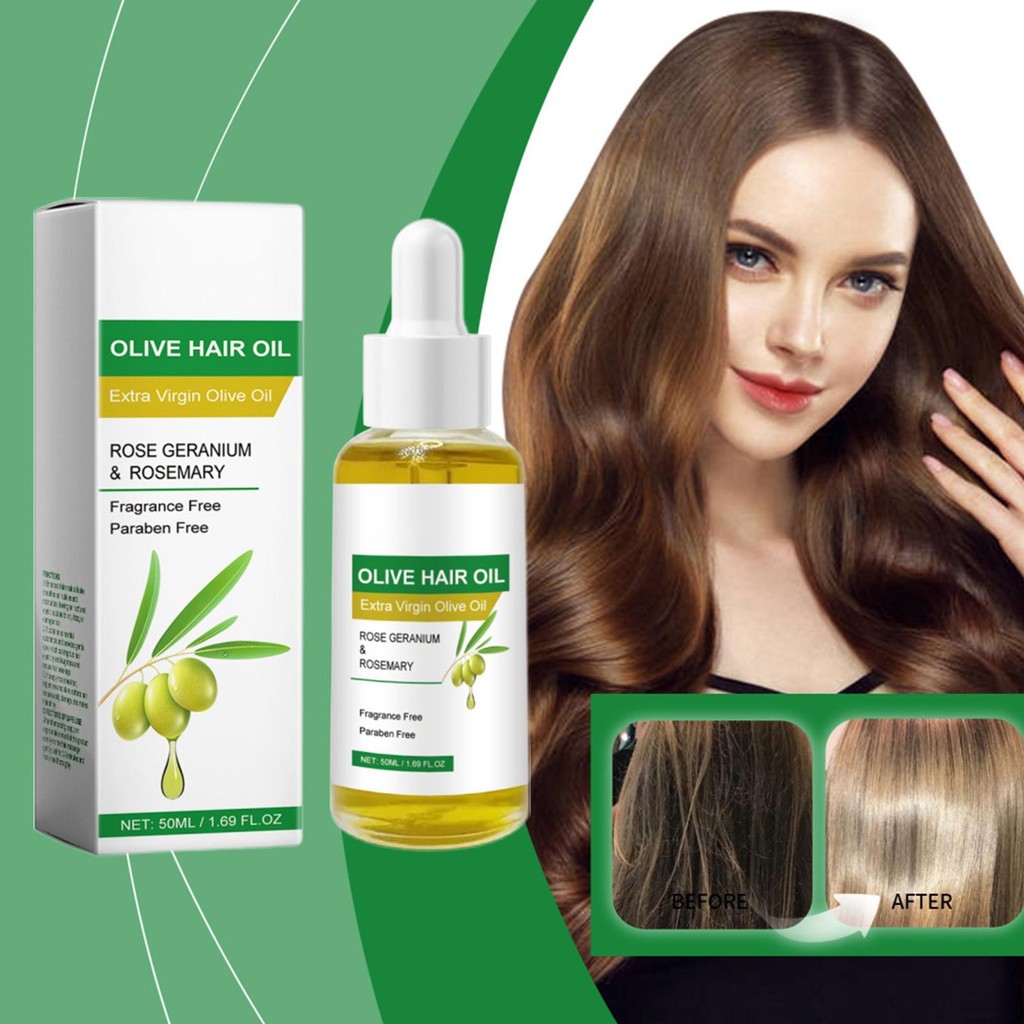 Olive Smooth Hair Oil 50ml Anti-Fog Hair Scalp Oil Anti-Frizz Natural ...