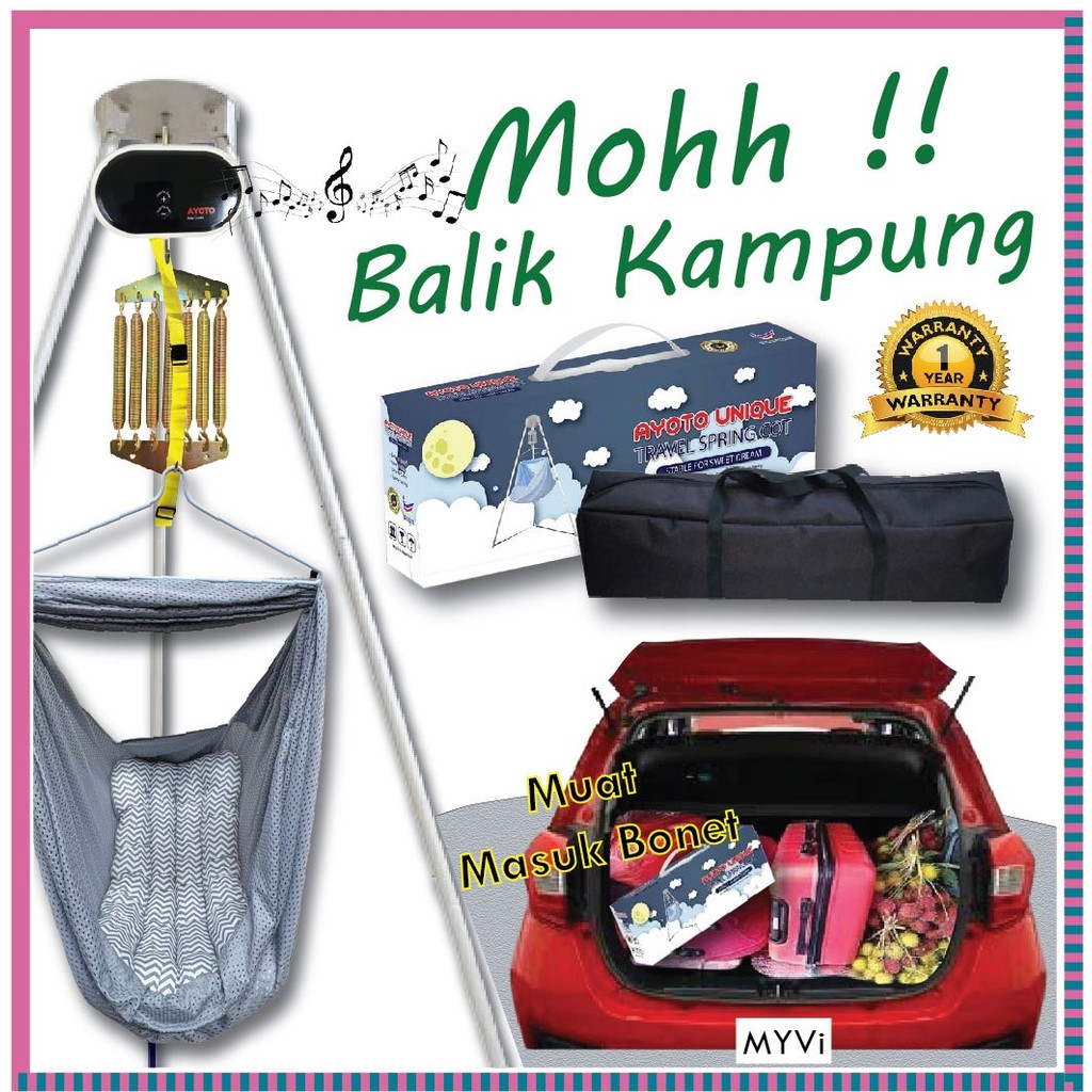 PREMIUM Baby Cradle buai baby SPRING COT 3 KAKI BABY STAND TRAVEL WITH ...