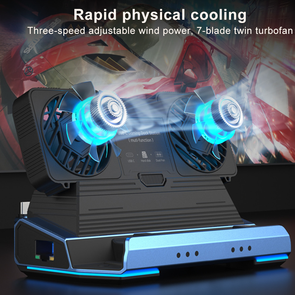 [Fricese.my] Docking Station Dual Cooling Fan 4K@60Hz for Steam Deck OLED & ROG X & Legion Go ...