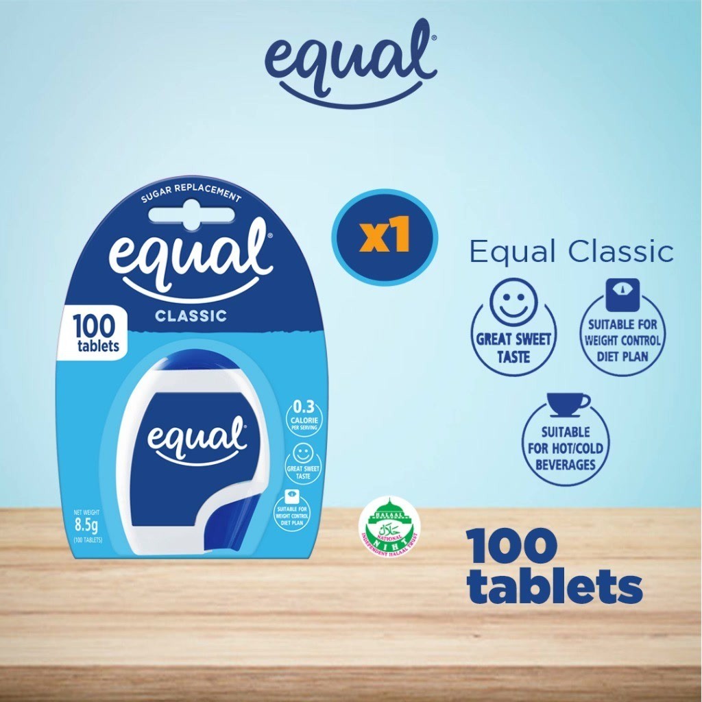 EQUAL CLASSIC 100 tablets, 0 Calorie Sweetener Tablets, Sugar ...