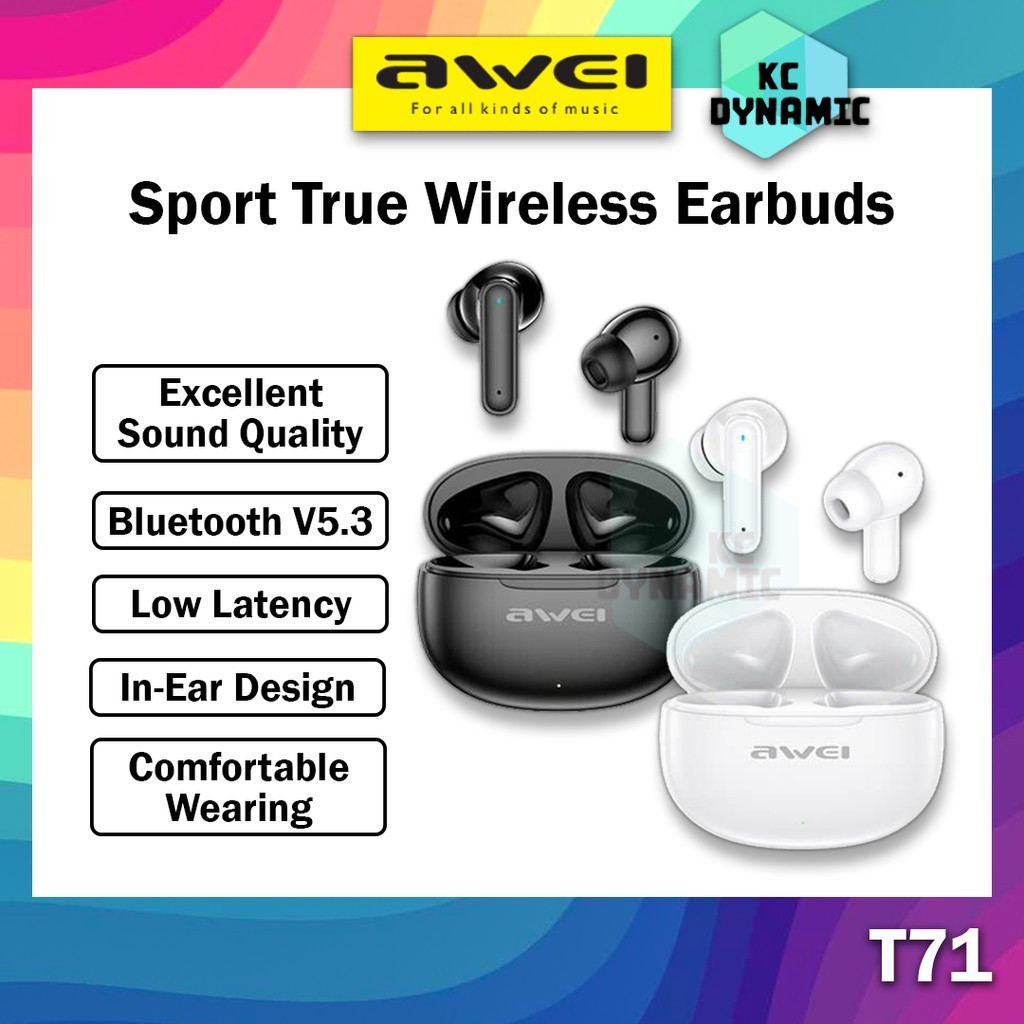 Awei T71 True Wireless Earbuds Sport Earbuds Sport Earphone Sport ...
