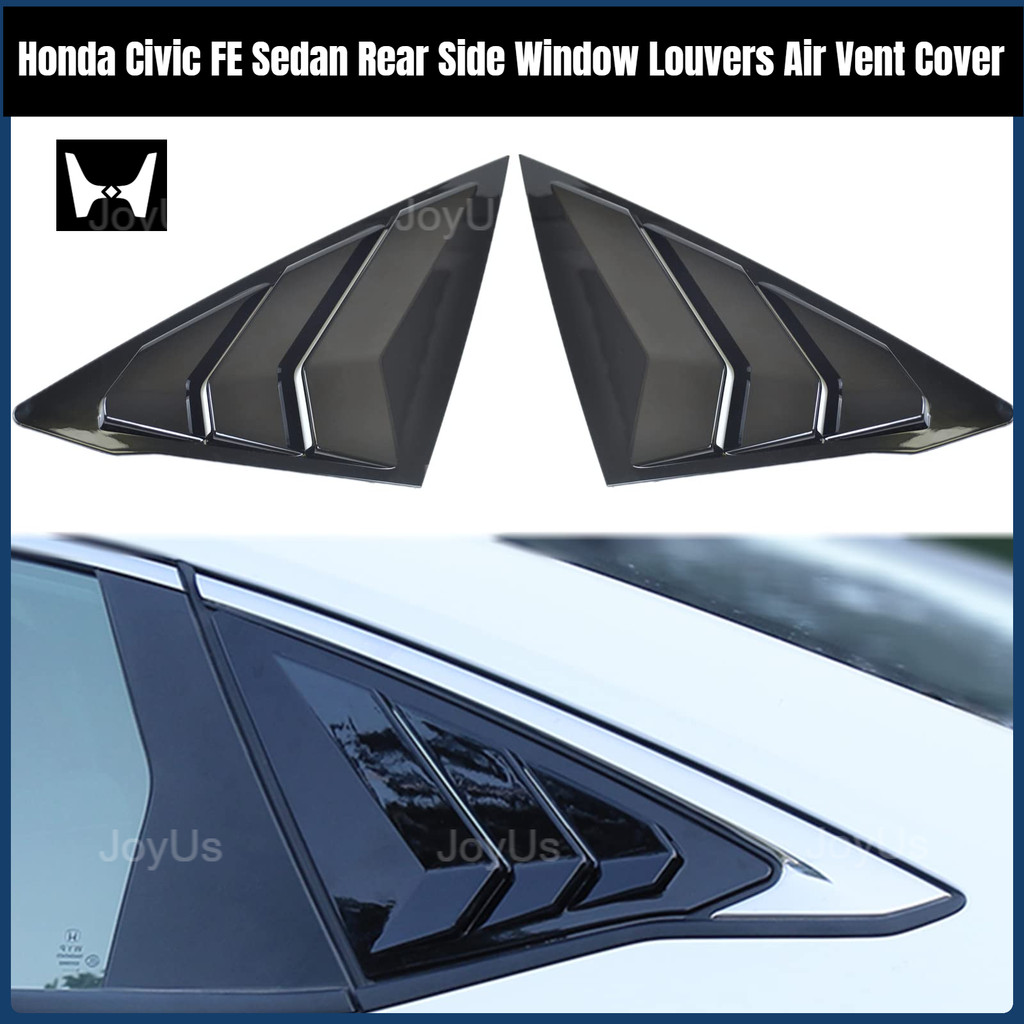 Honda Civic FE 11th Gen Sedan (2022-2025) Rear Side Window Louvers Air Vent Cover Car ...