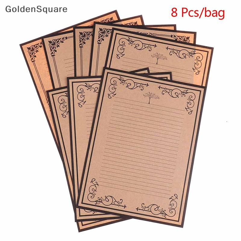 GG 8pcs/bag Vintage Kraft Paper Classical Letter Paper Simple Love ...
