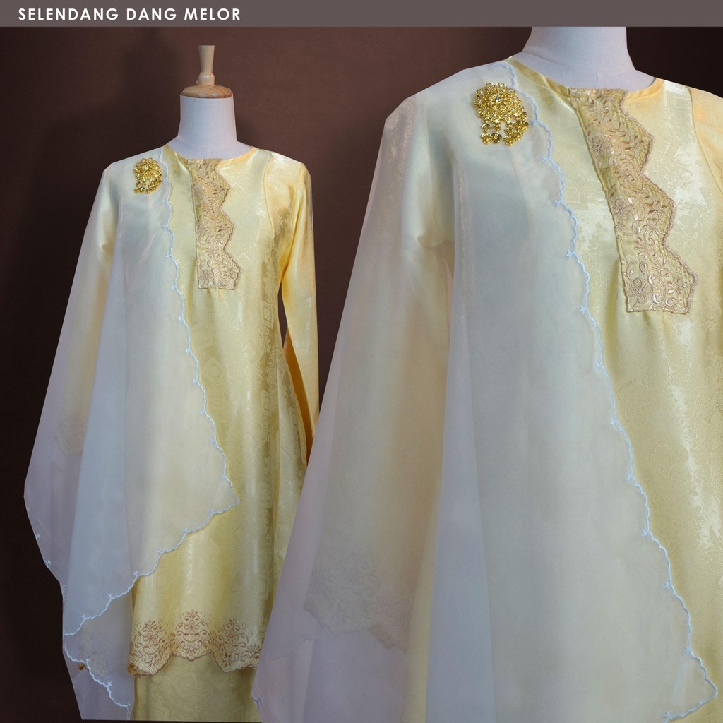 SELENDANG DANG MELOR Selendang Exclusive Organza Sulam Shawl Hijab Set ...
