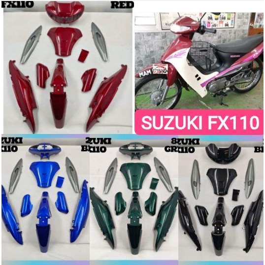 SUZUKI FX110 COLOUR PARTS BODY COVER SET FX 110 SUZUKI - BLACK / MEROON / BLUE / GREEN | Shopee ...