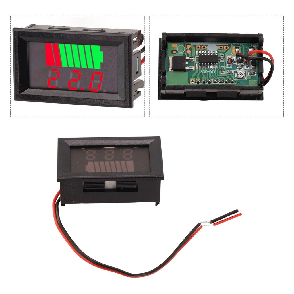 12-72V Battery Charge Indicator Lithium Battery Capacity Meter Digital ...