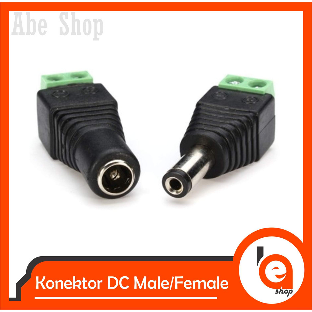 Dc Male Jack DC Male Female Connector Connection For CCTV Etc Abe ...