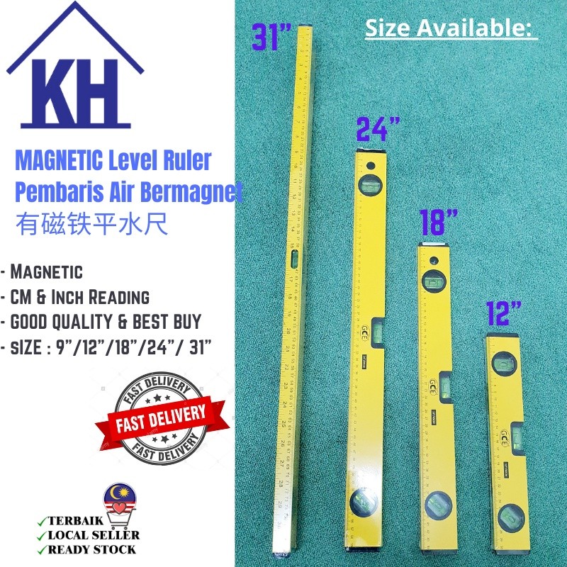 MAGNETIC Level Ruler / Pembaris Air Levelling Yg Ada Magnet / 有磁铁平水尺 [9 ...