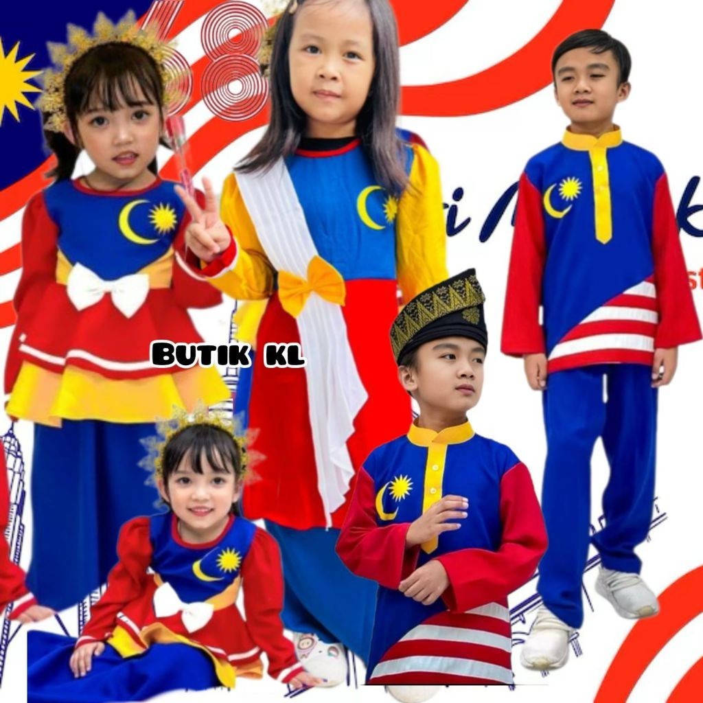 BAJU MARDEKA GIRLS & BOY, KEBAYA PRINTED MERDEKA, TELOK BELANGA MERDEKA ...