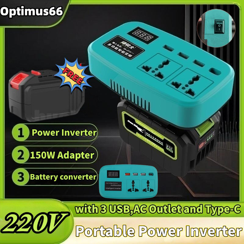 Ready🔥Portable Power Inverters for 21V Battery Inverter 21Vto 220V ...