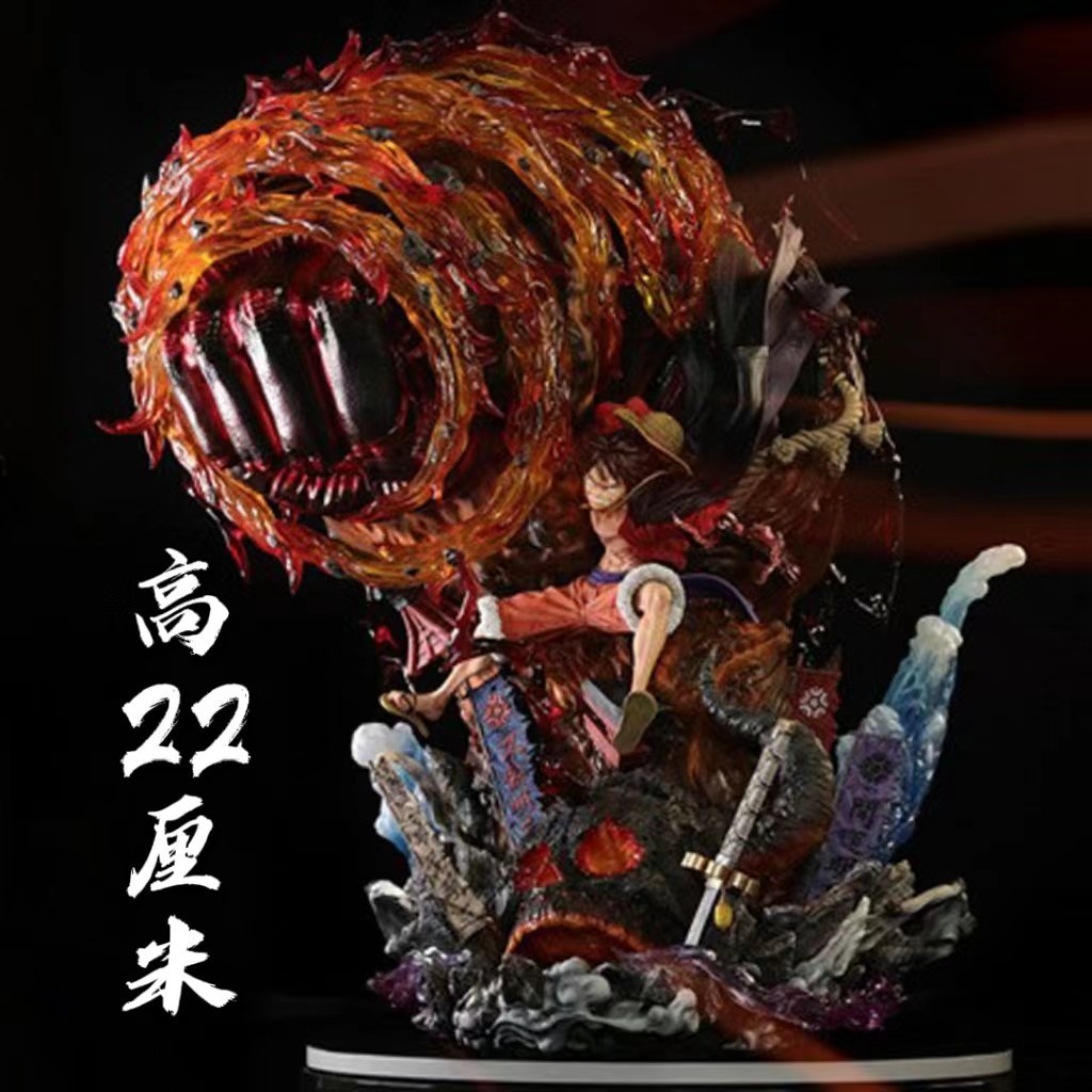 READY STOCK25CM ONE PIECE MANQI GEAR THREE FIRE HAND LUFFY LIGHT UP ...