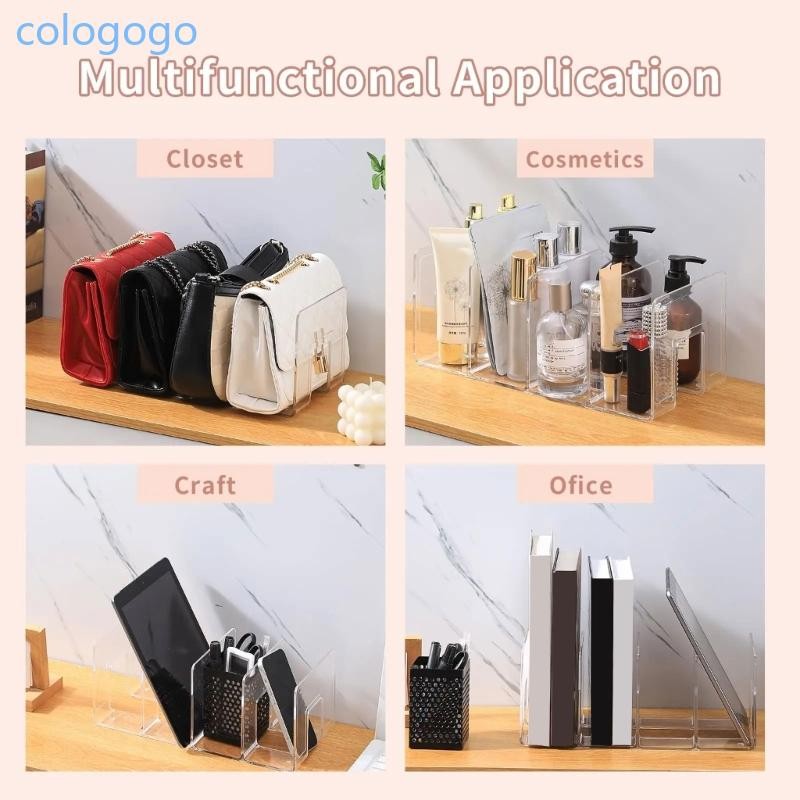 COLO Clear Bag Storage Organizers 4 Sections Closet Shelf Divider ...