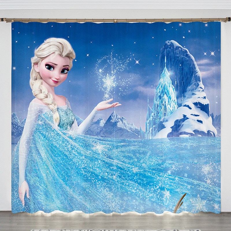 Cartoon Cartoon Anime Frozen Curtain Girl Bedroom Living Room Princess ...