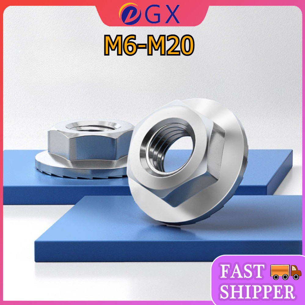 [GX] 304 Stainless Steel Fine Thread Flange Nut/M6/M8/M10/M12/M14/M16 ...