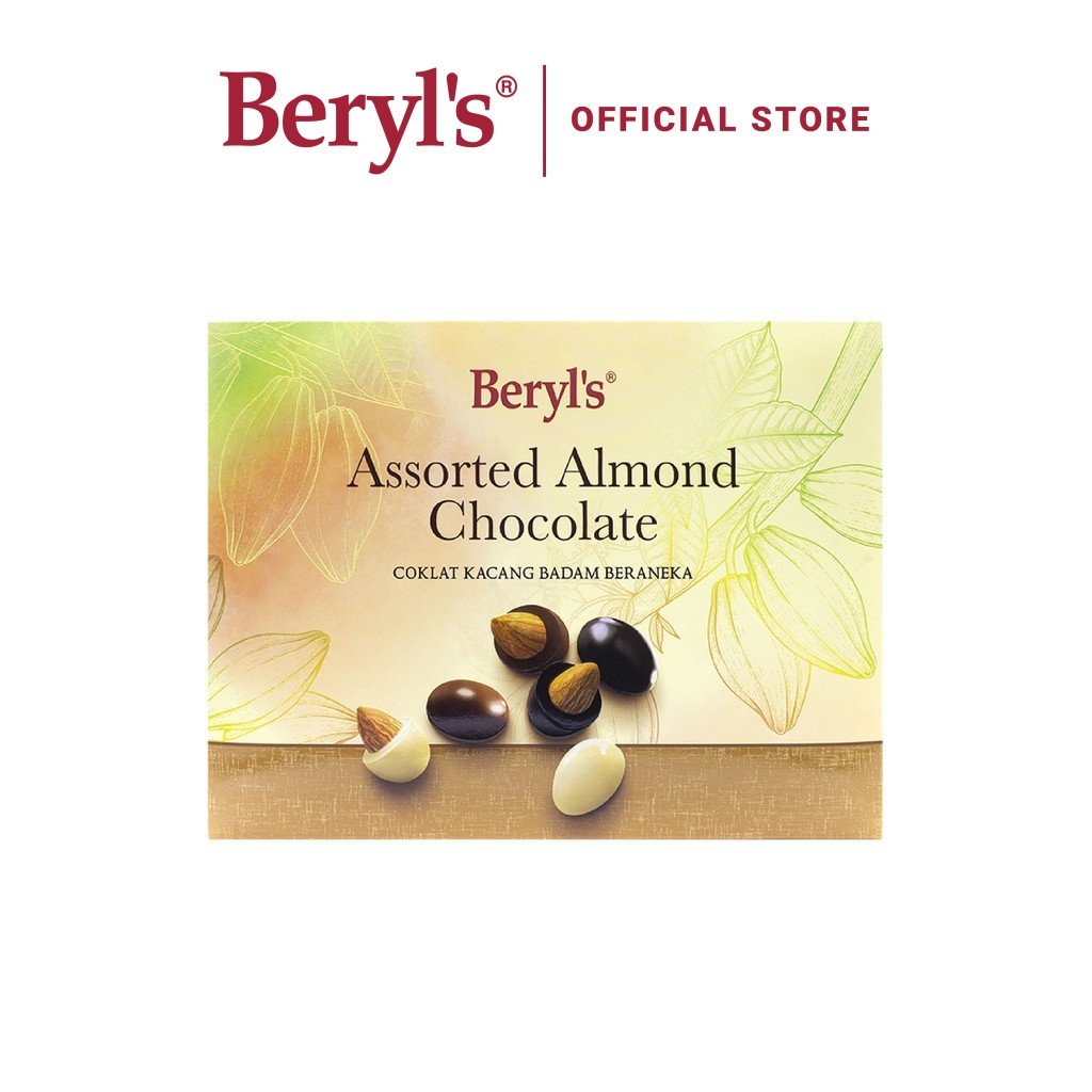 Beryl's Assorted Almond White, Milk, Dark Chocolate (150g) | Shopee ...