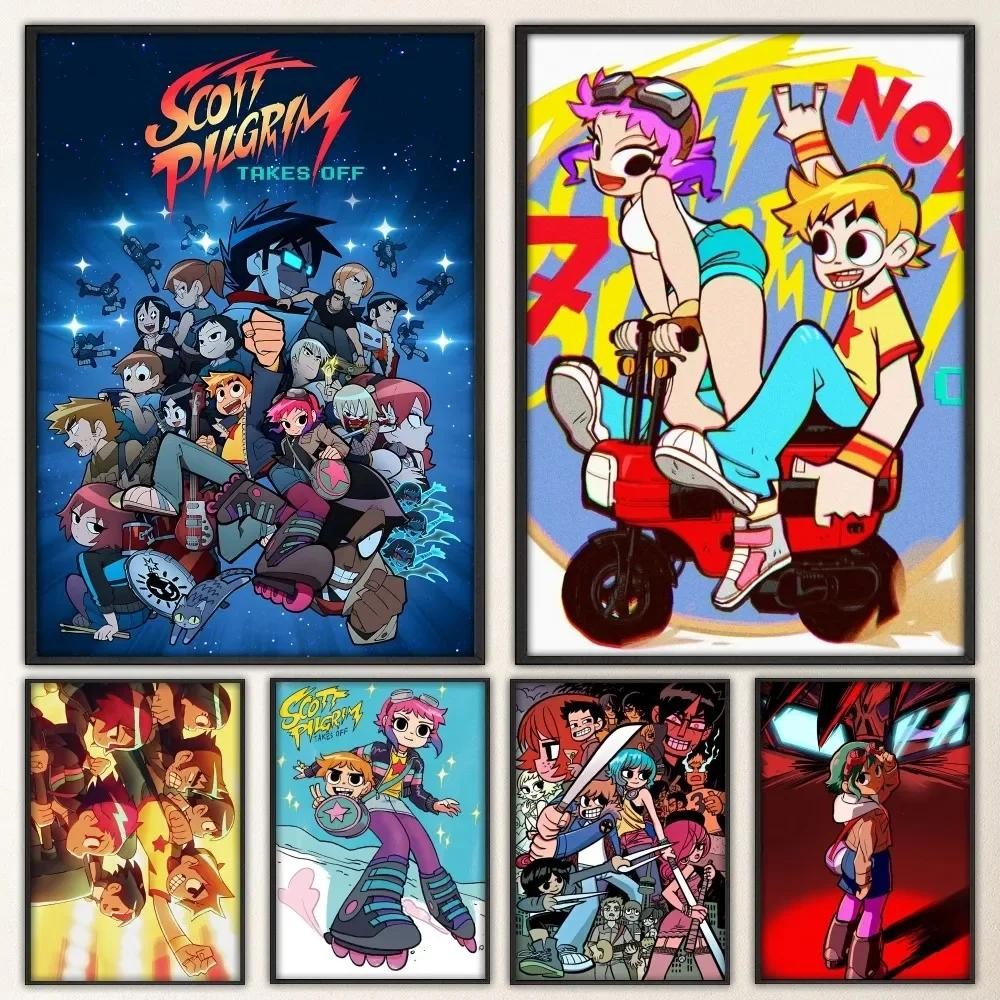 Cetak seni vintage besar Scott Pilgrim Take Off untuk hiasan rumah ...