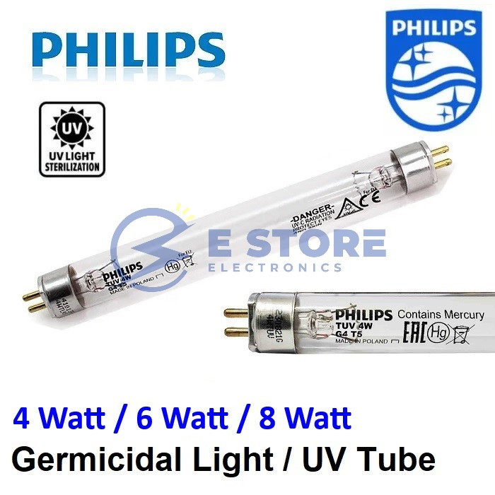 PHILIPS TUV 4W/6W/8W/16W T5 UV-C Tube / Germicidal Fluorescent Light ...