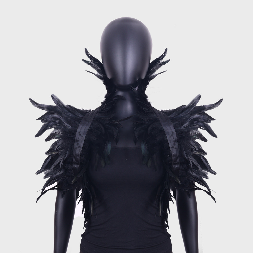 Gothic Feather Shawl Party Prom Performance Chicken Feather Accessories ...