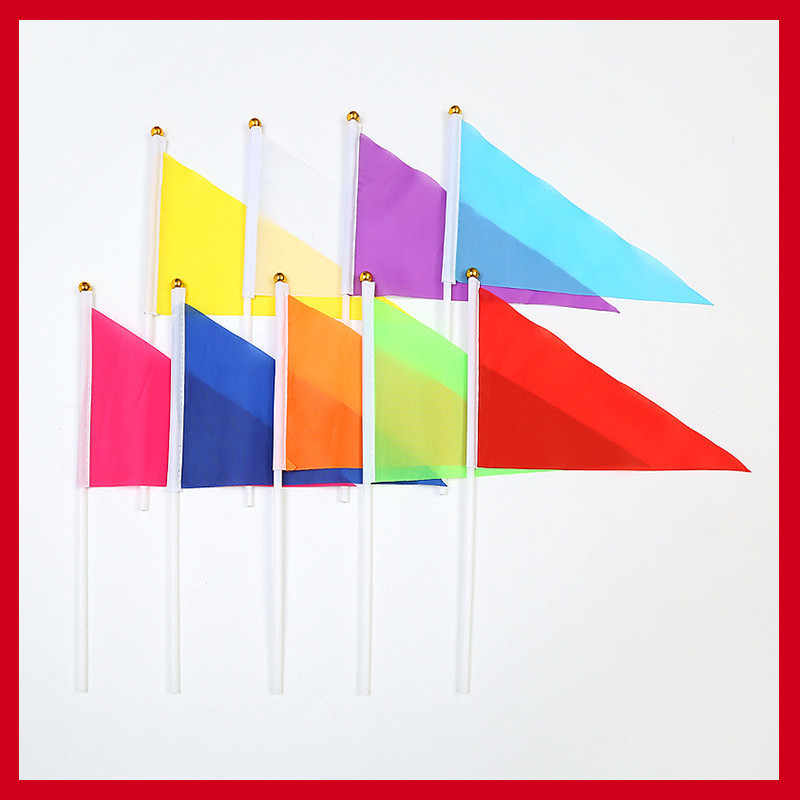 10 Color Flag Triangle Flag Bunting Handheld Flag White Black Red Green ...