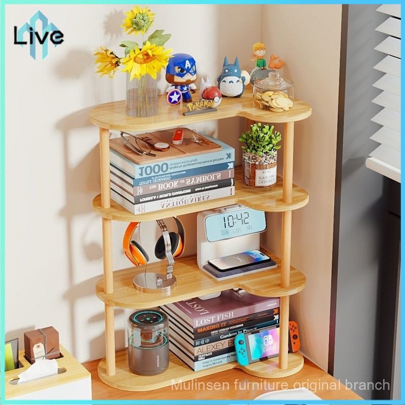 Vertical corner storage rack simple desk storage small bookshelf office ...